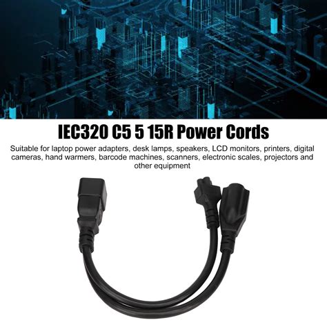 Iec320 C20 To Iec320 C5 5 15r Power Cord Male To Female Standard Heavy Duty Y Splitter Adapter
