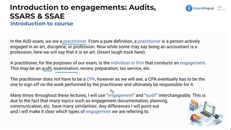 Introduction To Engagements Audits Ssars And Ssae Objectives