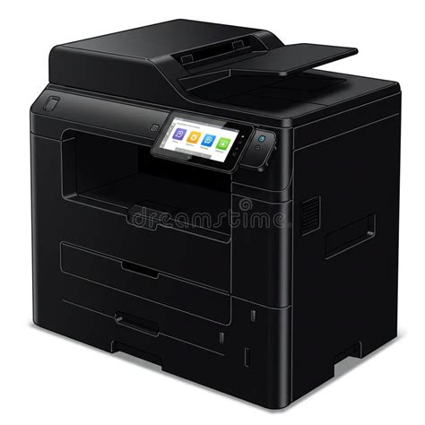 Black Multifunction Printer With A Sleek Design Featuring A Digital
