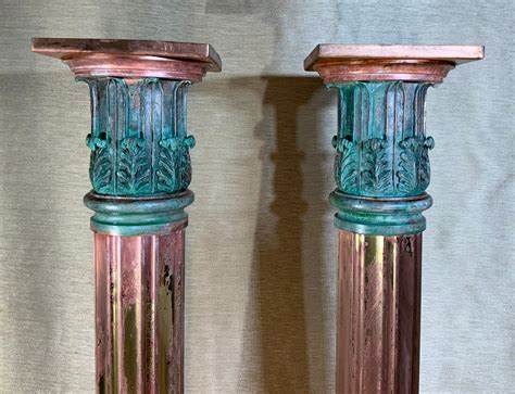 Pair Of Bronze And Brass Neoclassical Style Columns For Sale At 1stdibs