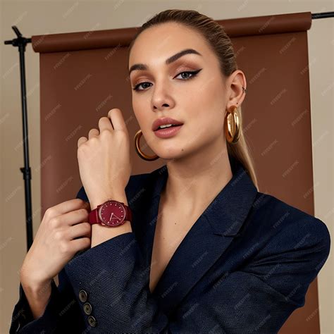A Woman Wearing A Watch Is Posing With A Sign That Says Quot She Is