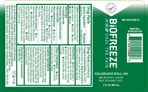 Biofreeze Colorless Roll On