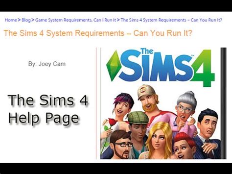 The Sims 4 System Requirements – Minimum and Recommended - YouTube