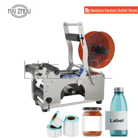 Haizhou Semi Automatic Stainless Steel Labeling Machine Label Sticker