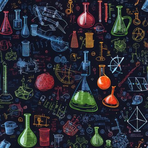 Premium Ai Image Science Formulas Research Seamless Pattern