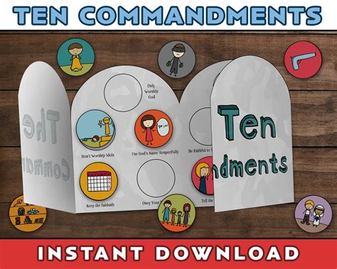 Ten Commandment Craft Cut And Glue Foldable Craft Sunday School