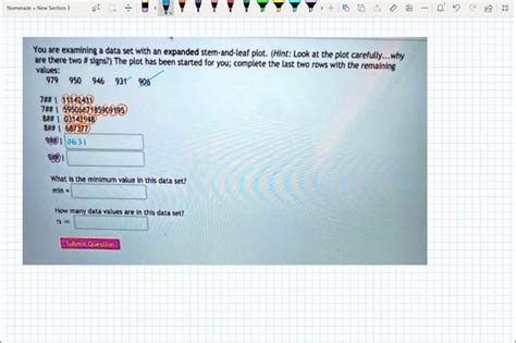 Solved You Are Examining Data Set With A Expanded Stem And Leaf Plot