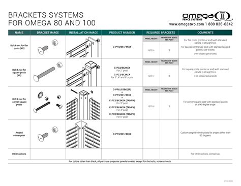 Omega Ii Fence Systems Catalogs Bracket System Guide Arcat