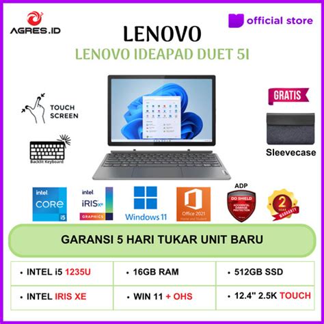 Promo Lenovo IDEAPAD DUET I In I U Gb Ssd Touch Win OHS ADP Paket Lengkap