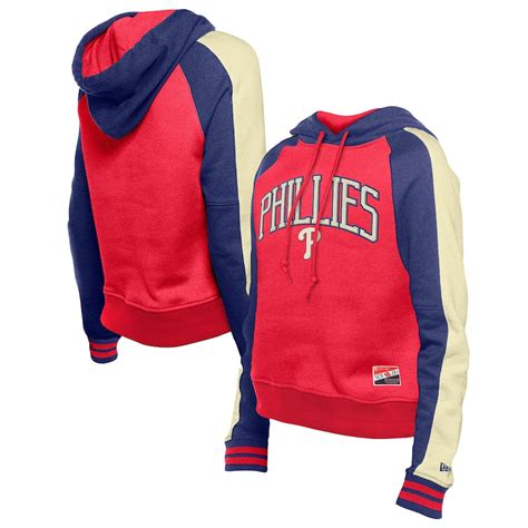 Womens Philadelphia Phillies New Era Red Throwback Cropped Raglan