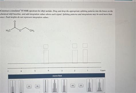Solved Construct A Simulated H Nmr Spectrum For Ethyl