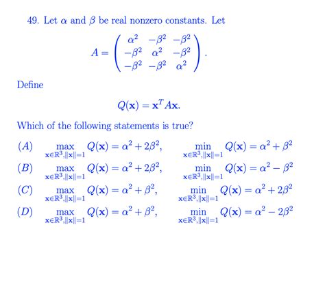 Solved 49. Let α and β be real nonzero constants. Let | Chegg.com