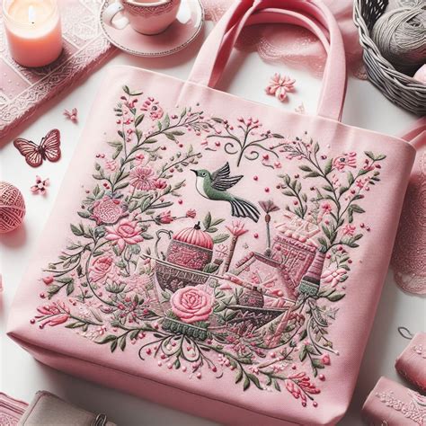 Embroidered Cotton Casual Tote Bags Embroidered Bag Quilted Bag