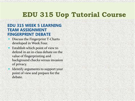 Ppt Edu 315 Uop Tutorial Courses Uoptutorial Powerpoint Presentation