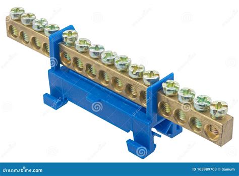 Grounding Electric Bar Block Terminal Stock Image Image Of Contact Conductor 163989703