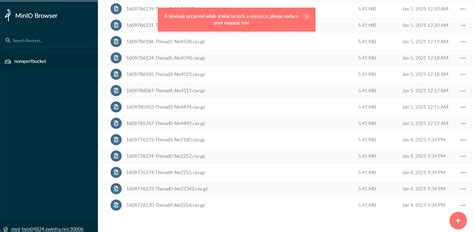 Removing Object From Minio Bucket Failing With Timeout Exception
