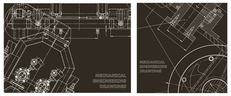 Engineering Set Cover Flyer Banner Background Vector Image