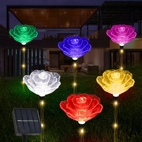 Flowers Solar Lights For Outside Garden Decorative Lights Solar