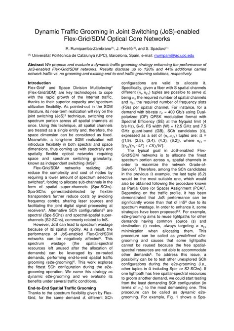 Pdf Dynamic Traffic Grooming In Joint Switching Jos Enabled Flex Gridsdm Optical Core Networks