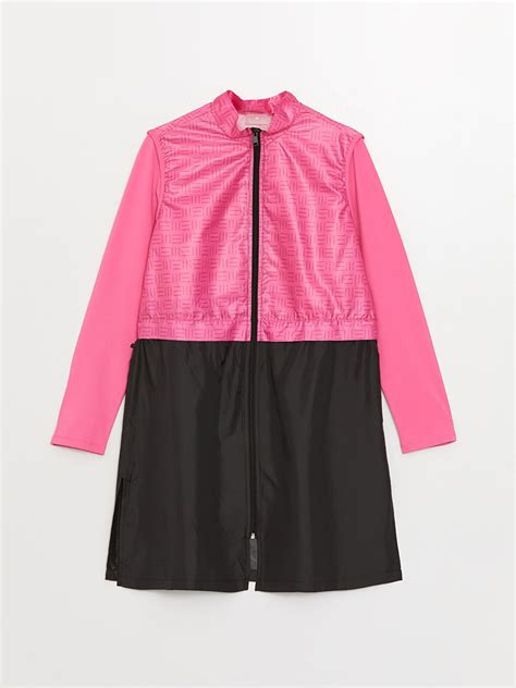 Lcw Dream Stand Up Collar Color Block Long Sleeve Women Hijab Swimsuit Set S3av61z8 Lt9 Lc