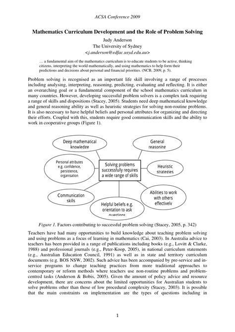 pdf mathematics curriculum development and the role of problem solving