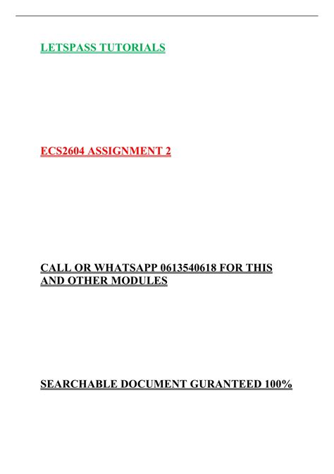 questions and answers to assignment 2 of ecs2604 of semester 1 of 2023