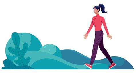 Woman Walking In Park 22464863 Vector Art At Vecteezy