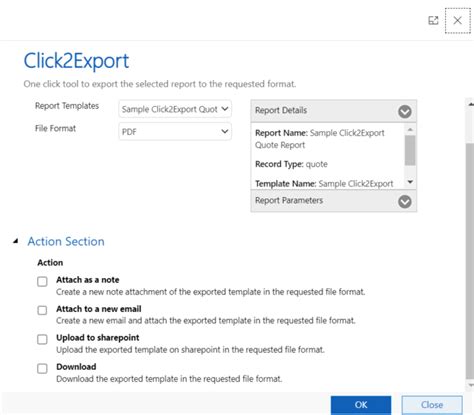 Click Export Automate Dynamics Data Export PDF Word More Microsoft Dynamics CRM