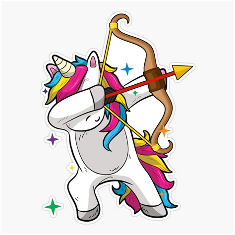 Maneki Dabbing Unicorn Archer Archery Bow Arrow Git Er Phone Decal Water Bottle Stickers Car
