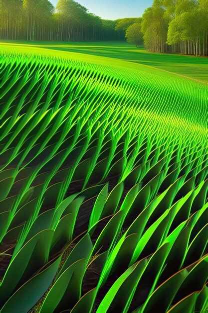 Premium Ai Image Bright Green Grass
