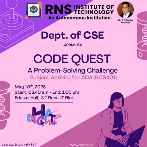 Codequest Problemsolving Codingchallenge Rnsit Cse Dr Bhavanishankar K