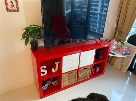 Ikea Kallax Red Furniture And Home Living Furniture Shelves Cabinets And Racks On Carousell