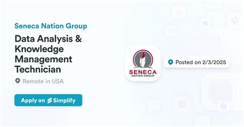 Data Analysis And Knowledge Management Technician Seneca Nation Group Simplify Jobs