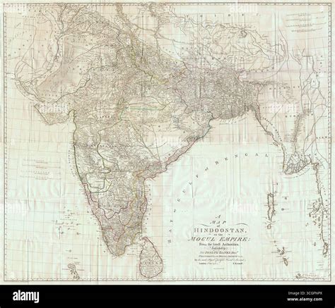 Historical Map Of Hindoostan India In 1788 Created By James Rennell
