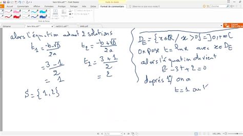 Correction Exercice 1 Math National Eco 2011 Logarithme Equation
