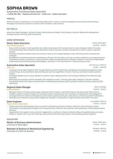 Functional Sales Resume Example Free To Edit Ats Friendly Pdf 2025