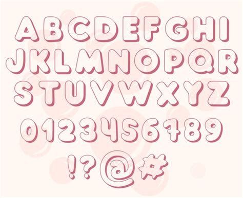 Cute Bubble Fonts Alphabet