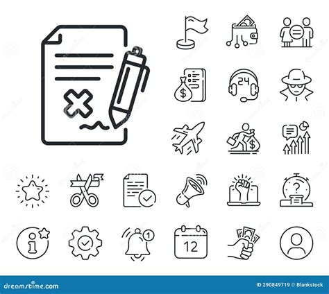 reject file line icon decline document sign salaryman gender