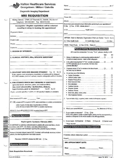 Oakville Hospital Ct Scan Requisition At Phoebe Groves Blog
