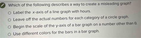 which of the following describes a way to create a misleading graph