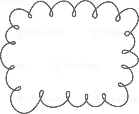 Scallop Edge Rectangle Frame Shape With Lace Border Cute Hand Drawn