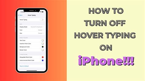 How To Turn Off Hover Typing On Iphone Or Ipad Youtube