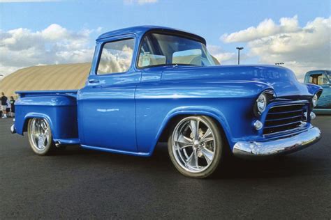 Stunning 1956 Chevrolet Apache Custom Pickup Candy Apple Blue Truck