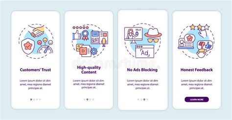 Influencer Marketing Benefits Onboarding Mobile App Page Screen With