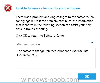 App Deployment Failure Configuration Manager Windows Noob