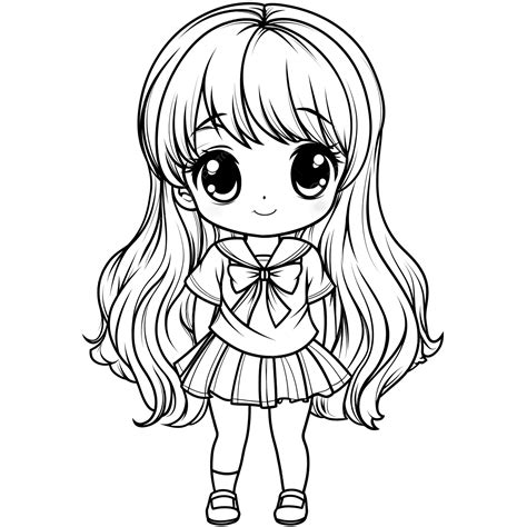 Anime School Girl Sketches Sketch Coloring Page