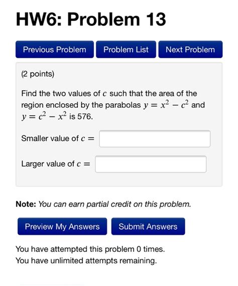 Solved HW Problem Previous Problem Problem List Next Chegg Com