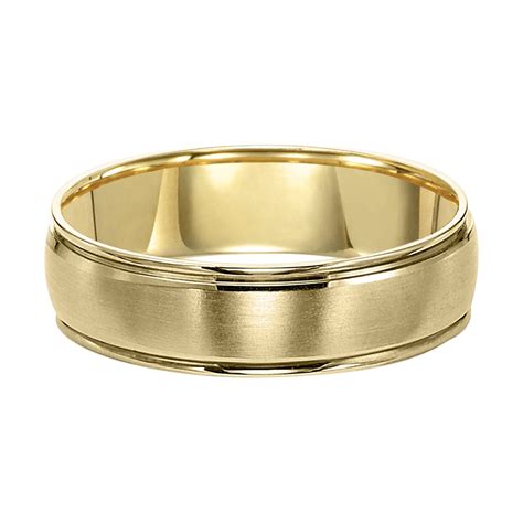 14k Yellow Gold Polished Satin Band Longs Jewelers