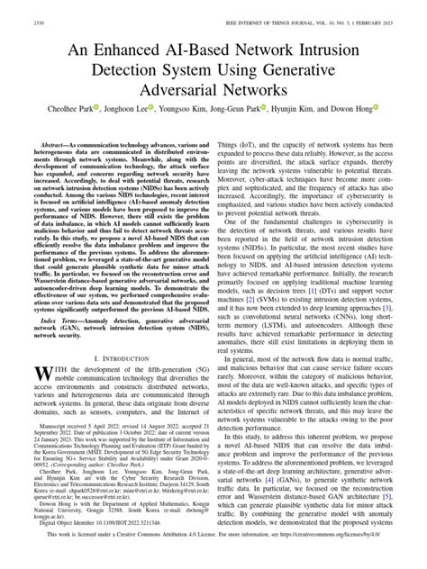 An Enhanced Ai Based Network Intrusion Detection System Using Generative Adversarial Networks 1