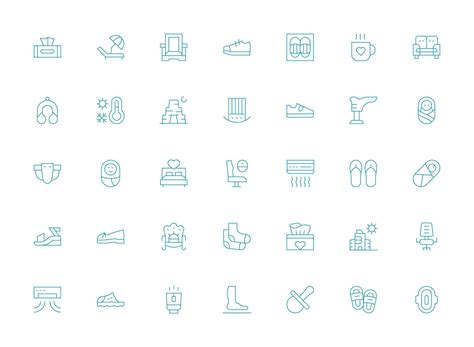 Comfort Design Icons Featuring 35 In Light Line Style Modern Icon Set